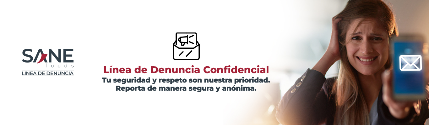 Línea de denuncia Orienta para proveedores de la empresa SANE FOODS
